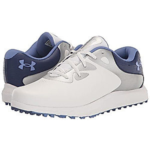 Under Armour Women's Charged Breathe 2 Spikeless Cleat, (100) White/Metallic Silver/Baja Blue, 8, US