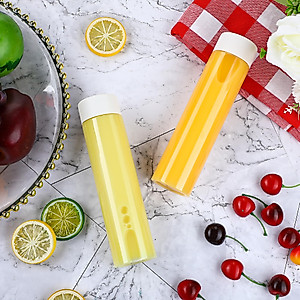 Zhehao 24 Pcs 13.5 oz 400 ml Plastic Juice Bottles with Caps Reusable Sensory Bottles with White Lids Bulk Water Bottles Empty Clear Drink Containers for Storing Beverages Smoothie Milk Tea