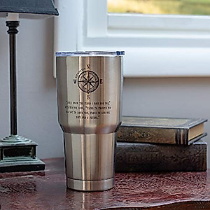 Life About Journey Compass 30 Ounce Stainless Steel Travel Coffee Mug With Lid