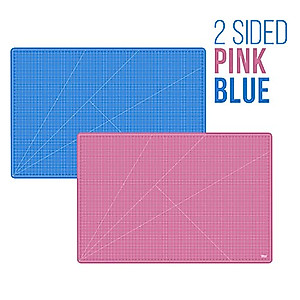 US Art Supply 40" x 60" PINK/BLUE Professional Self Healing 5-Ply Double Sided Durable Non-Slip Cutting Mat Great for Scrapbooking, Quilting, Sewing and all Arts & Crafts Projects