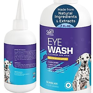 Spanielbuns Dog Eye Drops 200ml,All Natural Ingredients Eye Wash for Dogs and Cats, Cleanses Tear Stains,Goop Mucus, Improves Allergy Symptoms and Dry Eyes