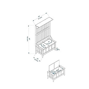 BOWERY HILL Contemporary Wood Hall Tree with Storage Bench in Walnut
