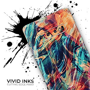 DesignSkinz Liquid Abstract Paint Remix V13 Protective Vinyl Decal Wrap Skin Cover Compatible with The Samsung Galaxy S20 (Screen Trim & Back Glass Skin)