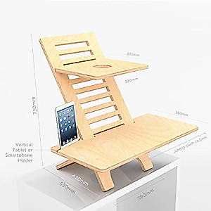 DeskStand Original Standing Desk Height Adjustable Sit-Stand Desk Converter, Ergonomic Furniture