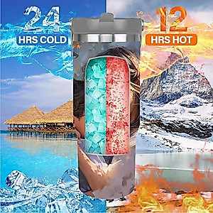 FOCIUZTA 30oz Abstract Artistic Warm Tumbler with lid, Travel Coffee Cup, Ideal for Easter, Mother Day, and birthday gifts