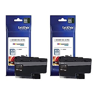 Brother Genuine Ultra High Yield Black Ink Cartridge 2-Pack, LC3035BK, Replacement Black Ink, Page Yield Up to 6,000 Pages Each, LC3035