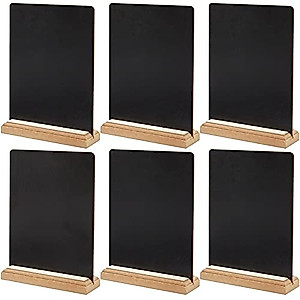 Mini Chalkboard Signs with Stand for Table Decorations, Food Signs, Message Boards, 6 x 8 in (6 Pack)