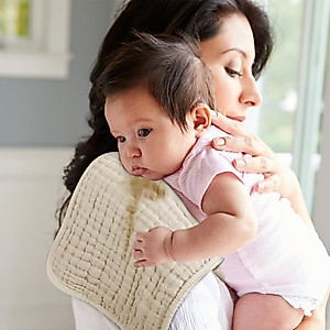 Looxii 100% Cotton Muslin Burp Cloths Large 20''x10'' Extra Soft and Absorbent 6 Pack Baby Burping Cloth for Boys and Girls (Apricot)