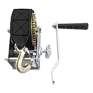 8MILELAKE Heavy Duty 600lbs Hand Winch Crank Strap Gear Winch for Trailer Boat ATV