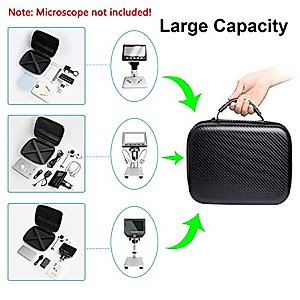 Bysameyee Original LCD Digital Microscope Carrying Case, Ultra Big Size Storage Bag Box for USB/WiFi/LCD Screen Handheld Portable Microscope Camera Endoscope Magnifier Pocket Microscope