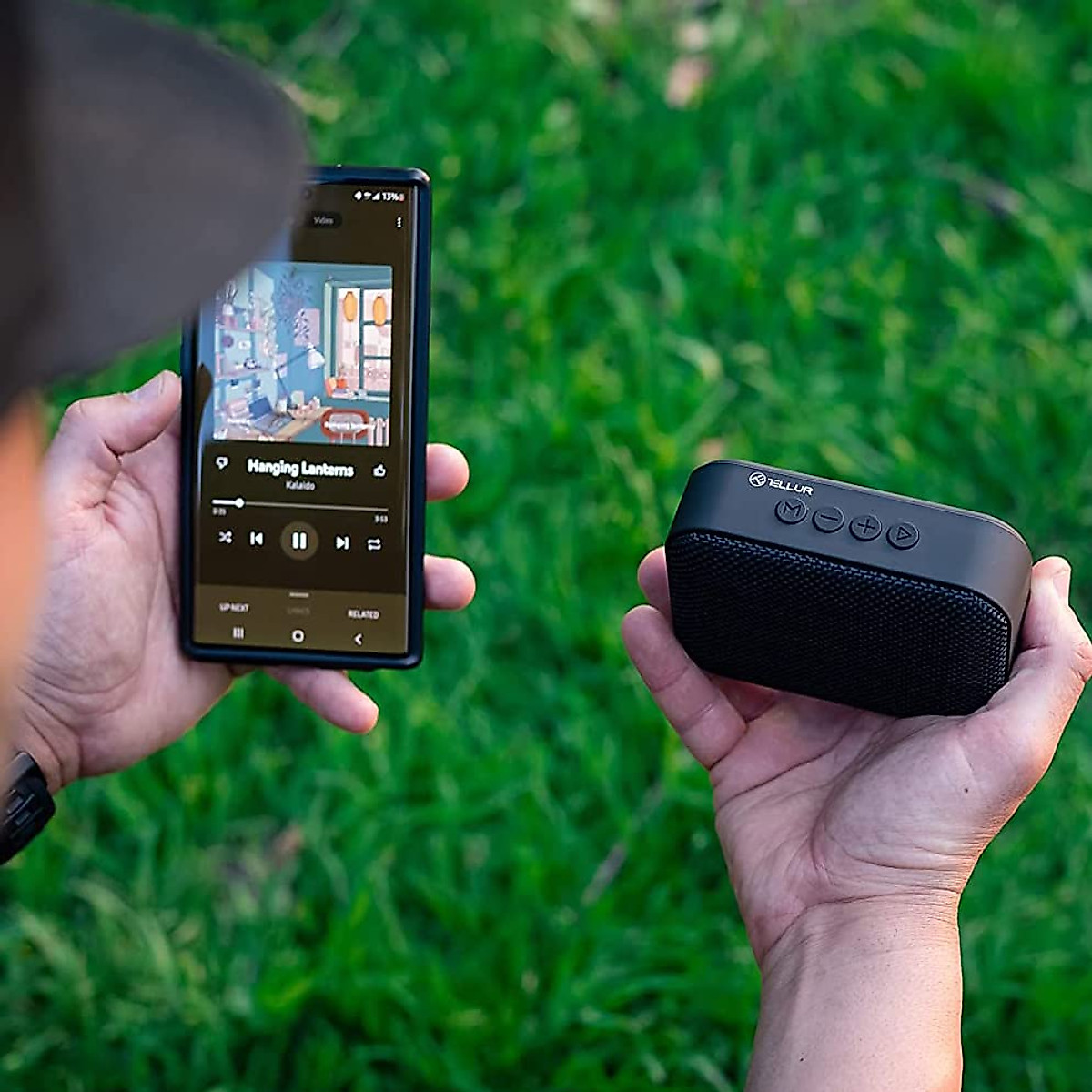 TELLUR Callisto Portable Bluetooth Speaker, Ultra Compact Fabric Design, FM Portable Radio Speaker, Hands-Free, USB, MicroSD/TF, MicroUSB Aux Port (Black)