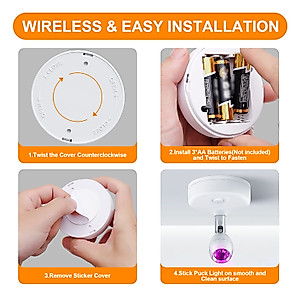 HFCDL Small Spotlight Battery Operated Accent Light with Remote, RGB LED Wireless Little Spot Light Rotatable with Dimmer & Timer for Artwork Painting