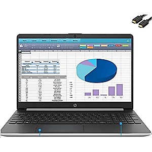 HP Newest 15 15.6" Micro-Edge HD Business Laptop (10th Gen Intel Core i5-1035G1, 16GB DDR4 RAM, 512GB M.2 SSD) USB Type-C, HDMI, HD Webcam, Windows 10 Home + Cable