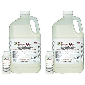 BVV Cactus Juice Stabilizing Resin for Woodworking - Cures & Hardens Soft Wood for DIY Projects, Carpentry - 1 Gallon Cactus Juice Resin - Activator Included
