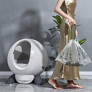 TOMYEUS Cat Box Smart Cat Toilet Automatic Cat Litter Box Semi-Enclosed Feces Shovel Electric UV Disinfection Cat Litter Tray with High Sides No Litter Spill Removable High Rim Cat Furniture