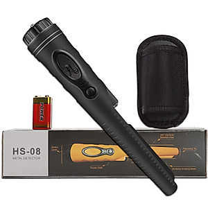 Fully Waterproof Pinpoint Metal Detector Pinpointer 360° Search Pinpointing Finder Probe Treasure Hunting Tool Accessories for Adults and Kids (Three Mode) 2023 Hs08-Black