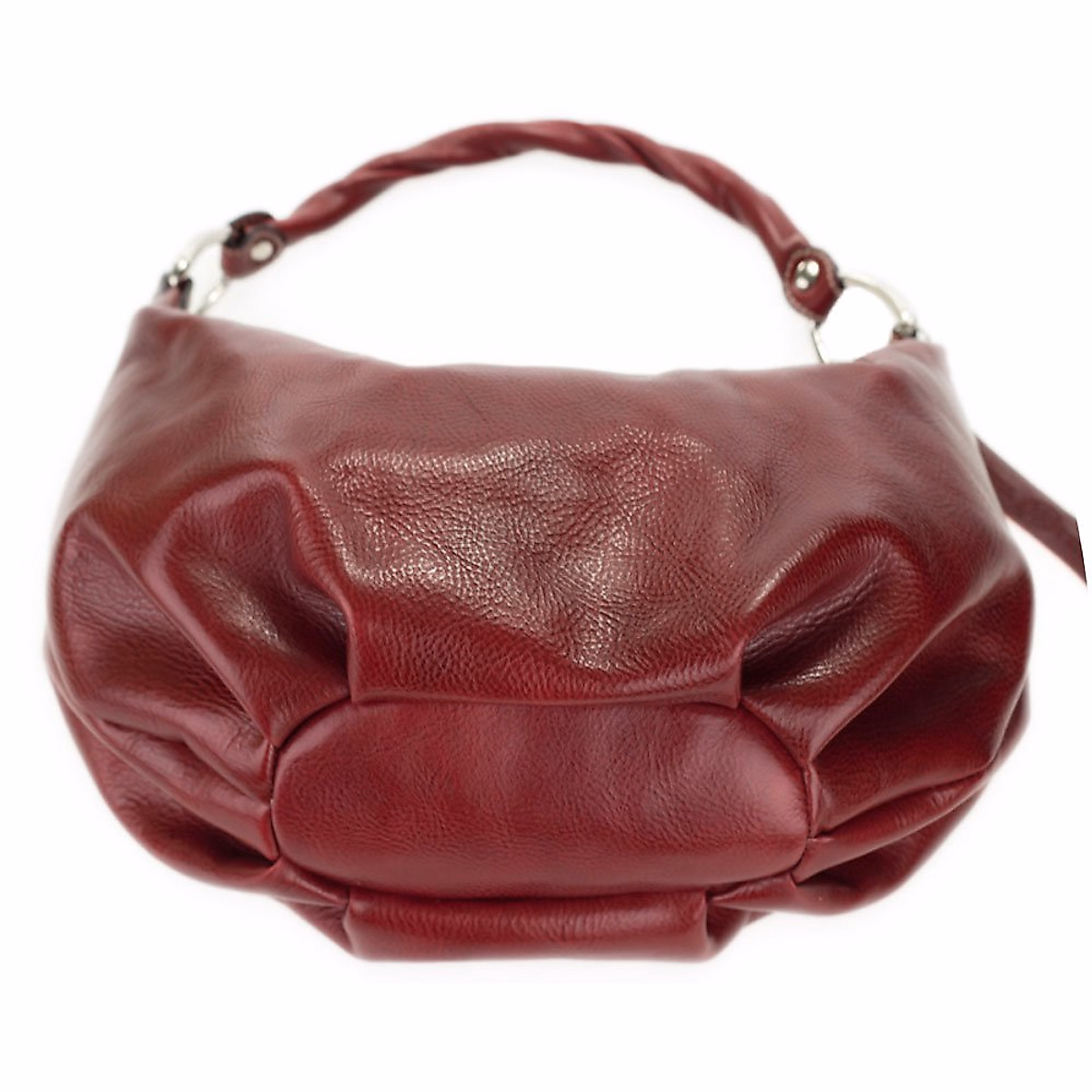 Robe di Firenze Italian Made Burgundy Red Organically Treated Leather Hobo Bag