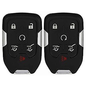 ANGLEWIDE 2pads Car Key Fob Keyless Entry Remote SHELL CASE Replacement for GMC DENALI XL 14-18 (FCC HYQ1AA) 6 Buttons