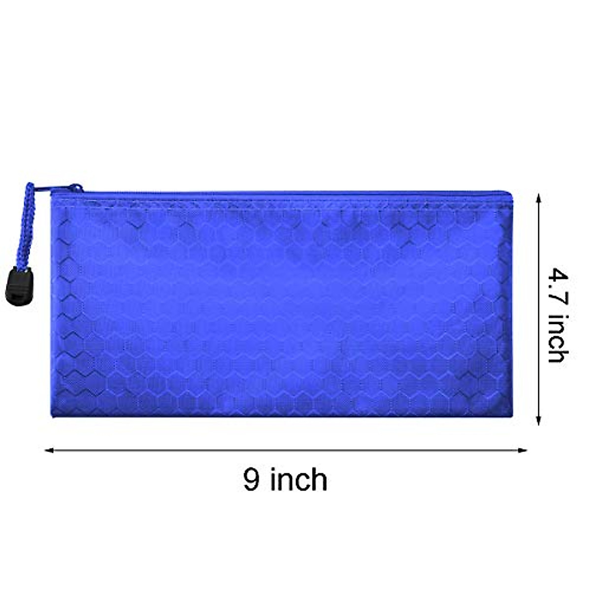 Sailing-go 12 Pieces 12 Colors Zipper Waterproof Bag Pencil Pouch for Cosmetic Makeup Bills Office Supplies Travel Accessories and Daily Household Supplies