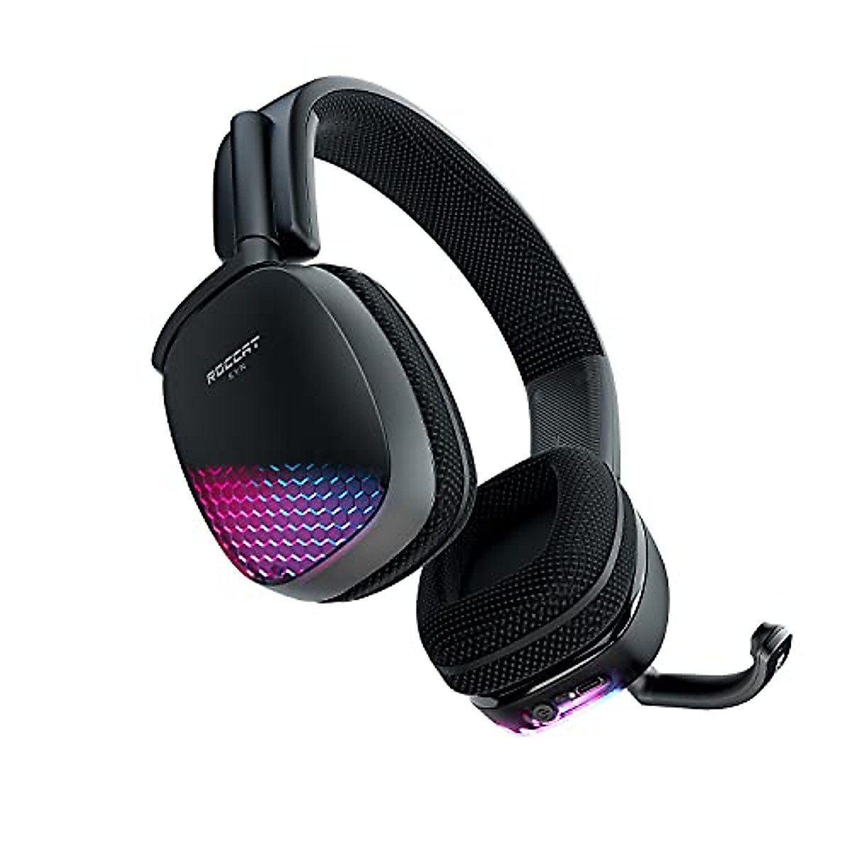 ROCCAT Syn Pro Air - Wireless 3D Audio Surround Sound Lightweight PC Gaming Headset with AIMO RGB Lighting and All-day Battery Life - Black