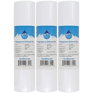 3-Pack Replacement for GE GXWH20S Polypropylene Sediment Filter - Universal 10-inch 5-Micron Cartridge Compatible with GE SINGLE SUMP WHOLE HOME FILTRATION SYSTEM - Denali Pure Brand