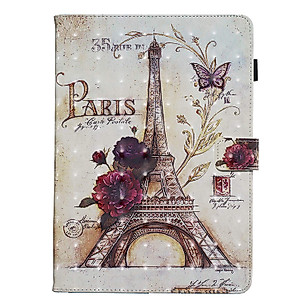 UUcovers iPad 10.2 inch Case 9th/8th/7th Generation (2021/2020/ 2019) & iPad Air 3 (10.5") 2019/iPad Pro 10.5" 2017 with Pencil Holder [Auto Wake/Sleep] Stand Smart PU Leather Folio Cover,Paris Tower