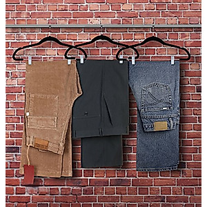 Zoyer Velvet Skirt Hangers (20 Pack, Black)- Non Slip Velvet Pants Hangers with Metal Clips, 360° Swivel Hook, Durable Thin Coat Hangers- Space Saving Velvet Dresses Hangers, Shirt & Clothes Hanger.