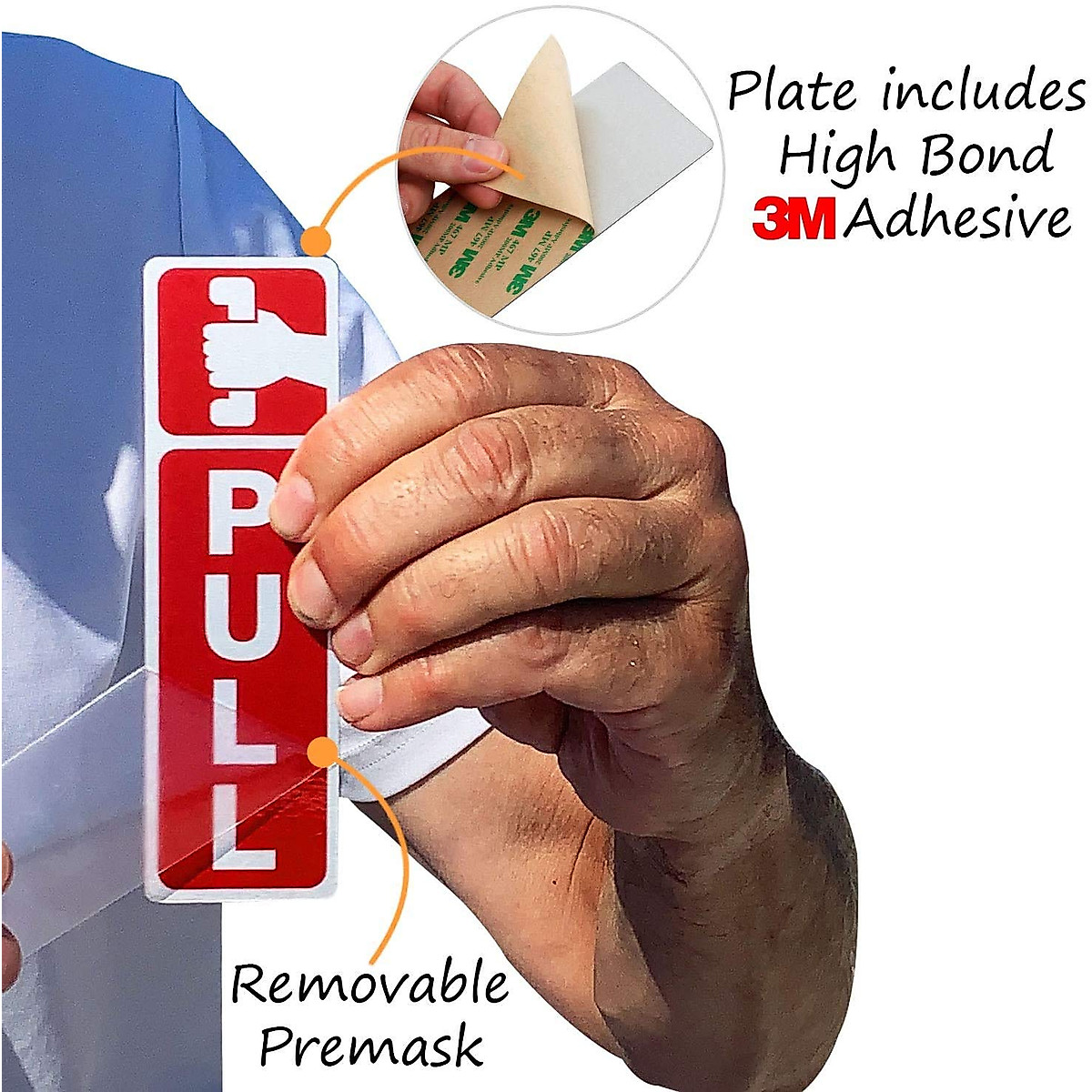 SmartSign "Pull/Push" Kit of 2 Anodized Signs | 1.5" x 5" Aluminum