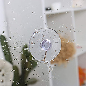 uxcell 4pcs Suction Cup Hooks 1 Inch Diameter Wall Hooks Hangers Removable Kitchen Bathroom Wall Vacuum Holder for Smooth Tile Glass