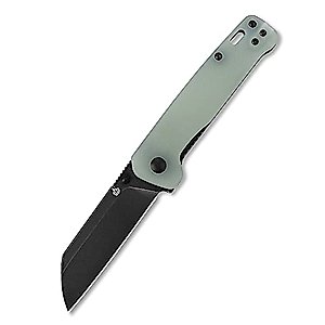 QSP Penguin Pocket Knife,D2 blade,Various Handle Option (Black stonewash finish blade, Jade G10 handle)