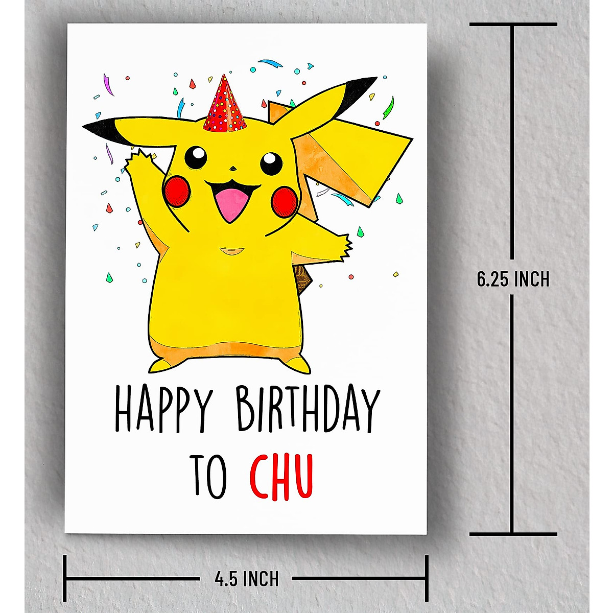 Chu Red Party Hat Happy Birthday to Chu | Cute Birthday Card | Art | Blank Card