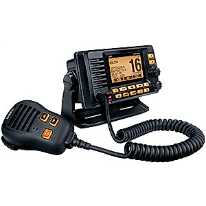 Uniden UM725GBK Marine VHF Radio, All USA, Canada, and Intl. Marine Channels, 1Watt/25Watt Transmit Power, Largest LCD Screen in Class, NOAA Weather Channels w/Alerts, Speaker Mic, GPS Built-in.