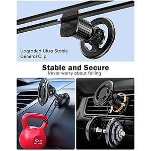 EIOSUN Magnetic Car Mount Compatible with MagSafe Case and iPhone 13/14 Pro Max/iPhone 12 Pro Max Mini, 360° Rotatable Strong Magnet Dash & Air Vent Phone Holder