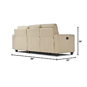 Serta Palisades Reclining Sectional with Right Storage Chaise - Beige
