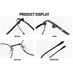Blue Light Blocking Glasses Women Vintage Metal Round Rim Frame Retro Eyeglasses Women Men