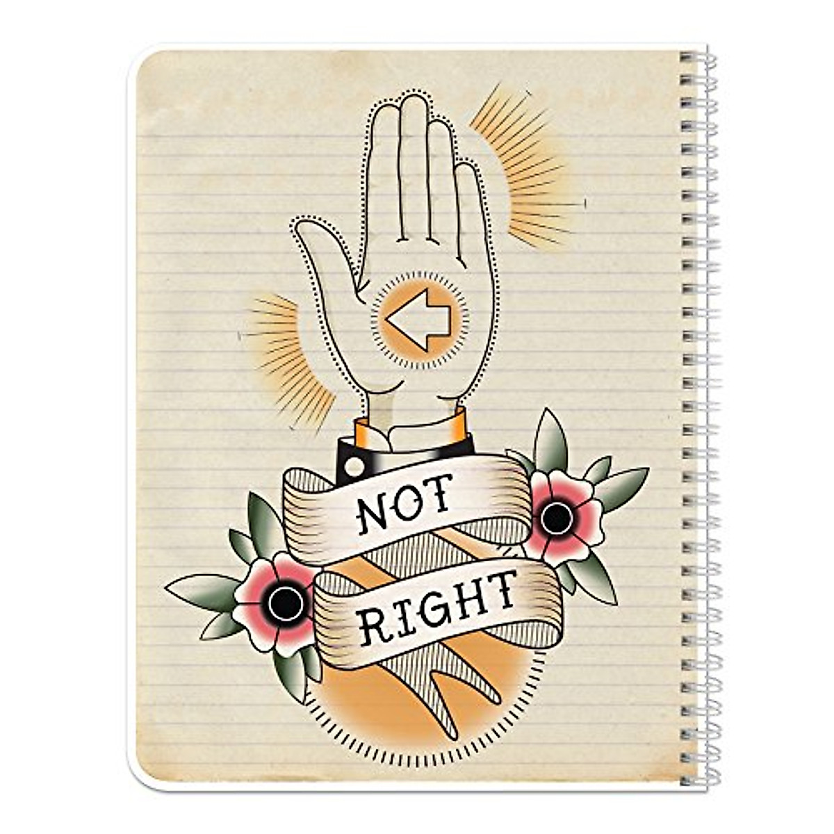 BookFactory NotRight (Left-Handed) Notebook/Lefty Not Right Notebook 120 Pages 8.5" x 11" Wire-O (JOU-120-CCW-A-(NotRightHand))