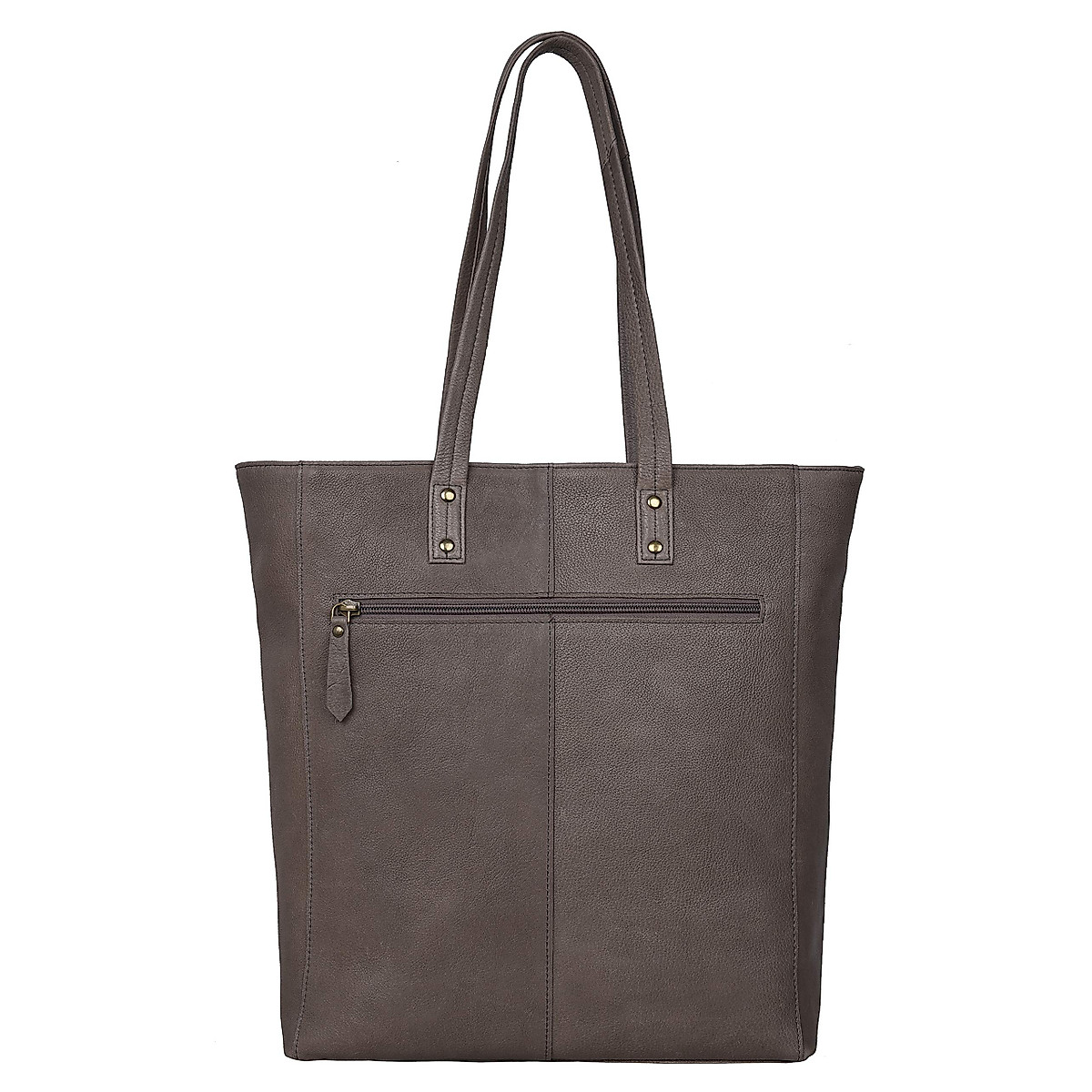 ANTONIO VALERIA Ava Vintage Wash Grey Leather Tote/Top Handle Shoulder Bag for Women