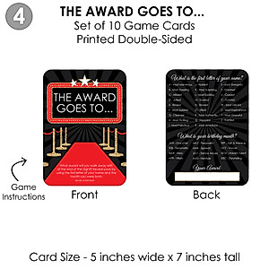 Big Dot of Happiness Red Carpet Hollywood - 4 Movie Night Party Games - 10 Cards Each - Gamerific Bundle