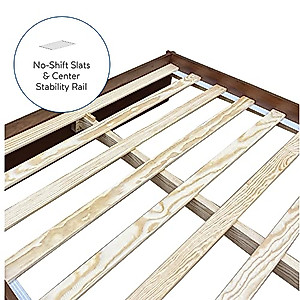 Classic Brands Liberty Wood Platform Bed Frame, Walnut Finish, Queen