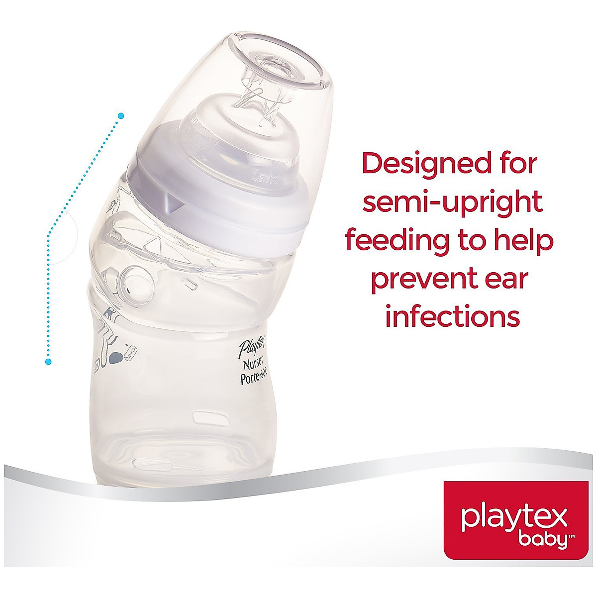 Playtex Baby Nurser Bottle with Disposable Drop-Ins Liners, for Breastfed Babies, 4 Ounce Bottles, 3 Count