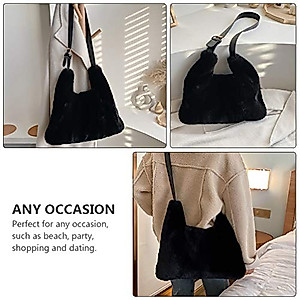 TENDYCOCO Crossbody Bag Faux Fur Shoulder Bag Fuzzy Tote Bag Hobo Bag Fluffy Purse Furry Handbag for Women