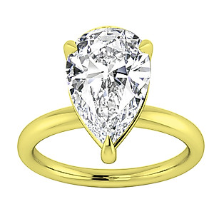 3.0 Carat Moissanite Ring,Pear Shaped Wedding Ring,925 Sterling Silver Solitaire Rings Pear Cut Engagement Ring for Women, D VVS1 Moissanite Diamond Promise Wedding Ring for Her.… (Silver-1)