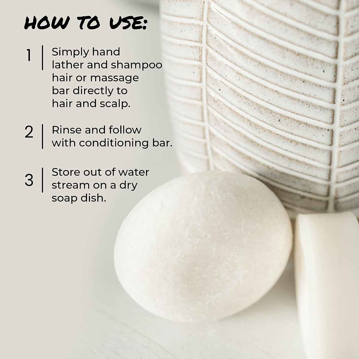 Suds & Co. Solid Shampoo Bar, Zero Waste Shampoo, Natural Shampoo Bar Soap, Sustainable, Eco-Friendly Hair Care - Simply (Unscented), 3.0 Ounce