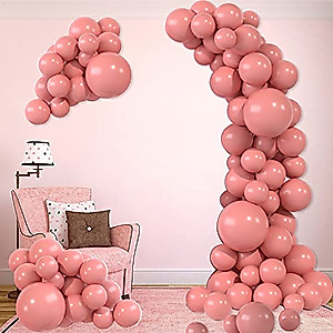 83Pack Retro Dusty Pink Balloons 18/12/10/5 Inch Matte Latex Helium Balloons for Dusty Rose Party Coral Birthday Baby Shower Bridal Shower Wedding Decorations Supplies