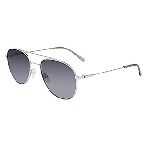 Calvin Klein Women's CK20120S Round Sunglasses, Silver, 55/18/145