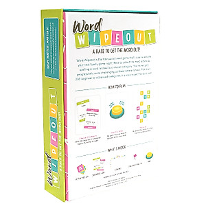 Gray Matters Games Word Wipeout: Easy to Learn Family Games for 2 to 6 Players | Fast-Paced Spelling Word Game for Family Game Nights | Fun Game for Adults & Kids 8 Years and up