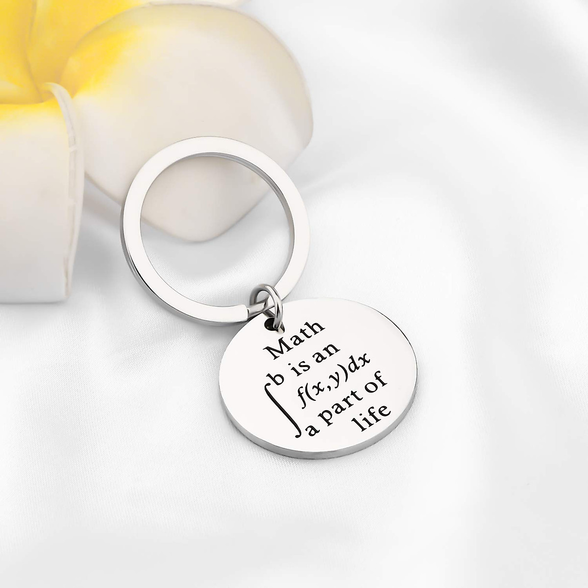 Gzrlyf Math is an Integral Part of Life Funny Math Keychain Math Teacher Gifts Math Geek Gifts Math Student Gifts (Round Keychain)