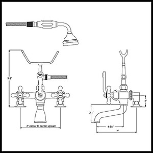 British Telephone Style Deck Mounted Bathtub Filler - Oil Rubbed Bronze