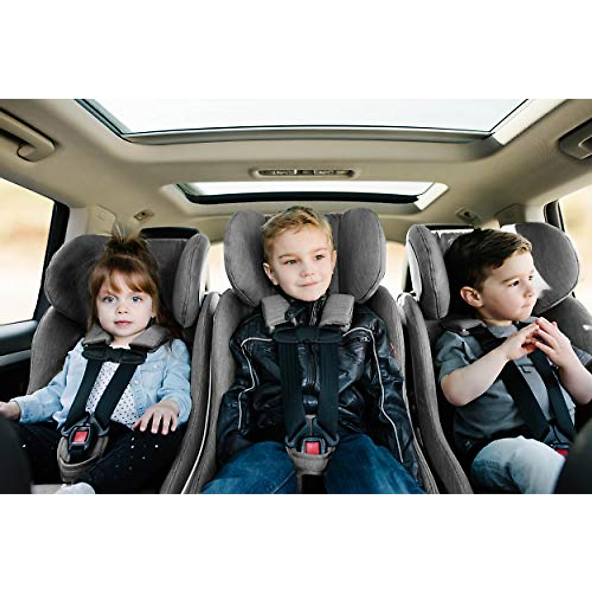 Clek Fllo Convertible Car Seat Featuring Adjustable Headrest, Compact Design, EACT Safety System, and Flame-Retardant Free (Carbon)