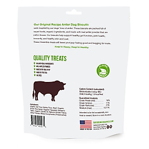 Buck Bone Organics Dog Biscuits, Made with Real Antler and Organics Ingredients (Mini's 16 OZ)